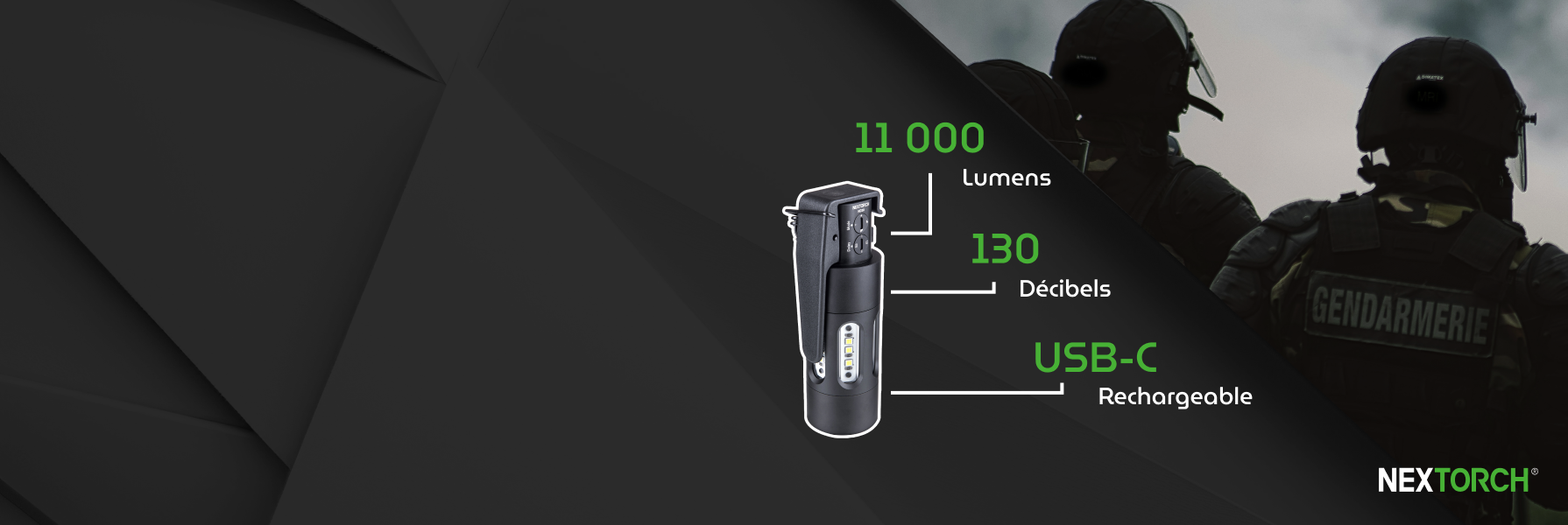 NEXTORCH FRANCE - Lampe Torche tactique - Garantie 5 Ans